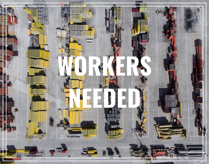 Word Workers Needed Over Industrial Place from Above. Stock Image ...