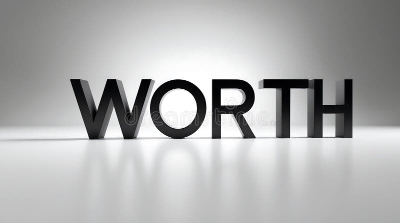 Large Black Letters Spelling Out Worth Against a Soft Gradient ...