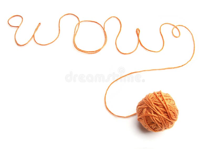 Word End Made of Yellow Thread and Thread Ball Isolated on White ...