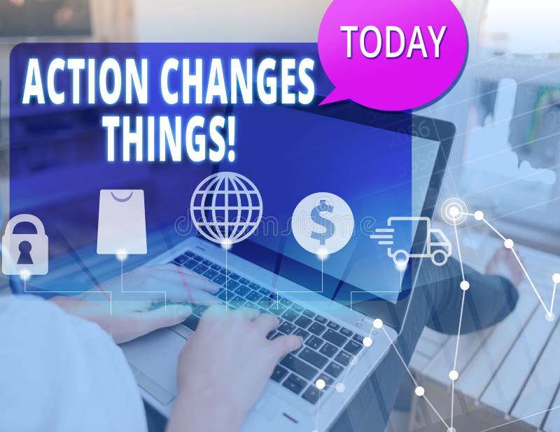 Word Writing Text Action Changes Things. Business Concept for Start ...