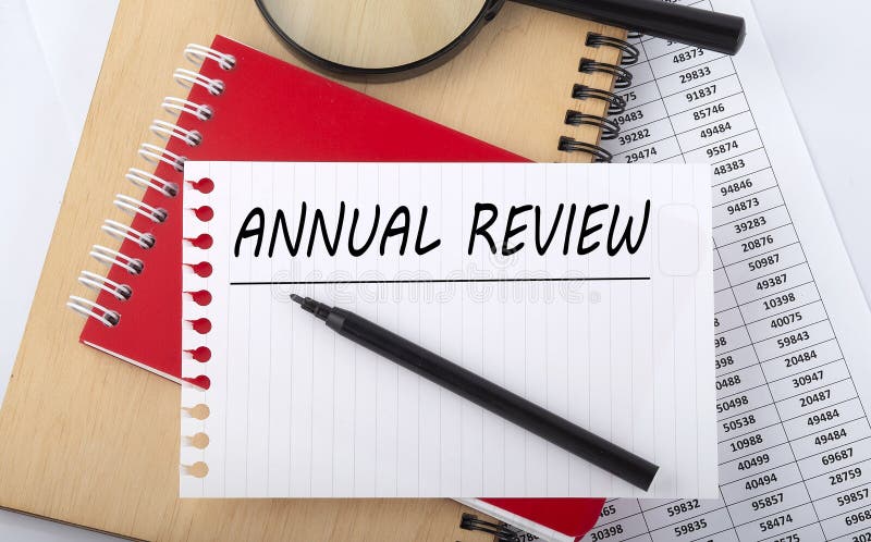 Annual Review is Shown Using the Text Stock Photo - Image of research ...