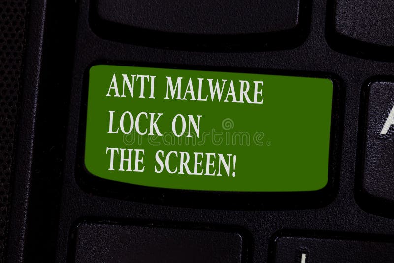 Word Writing Text Anti Malware Lock on the Screen. Business Concept for ...