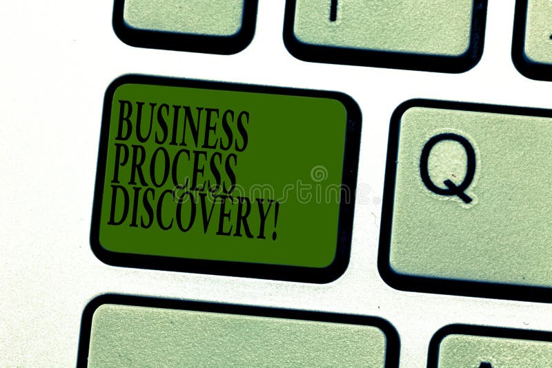 Word Writing Text Business Process Discovery. Business Concept for Collection of Techniques and ...