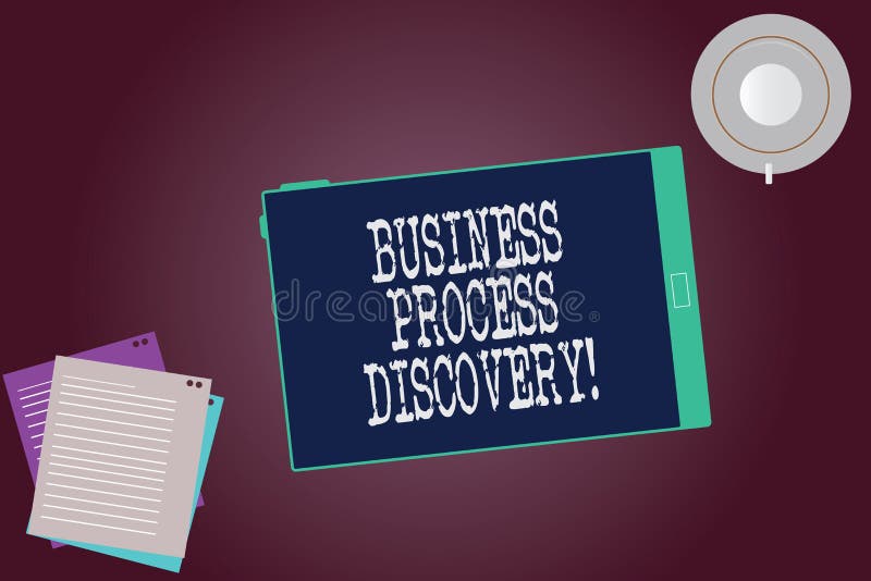 Word Writing Text Business Process Discovery. Business Concept for Collection of Techniques and ...