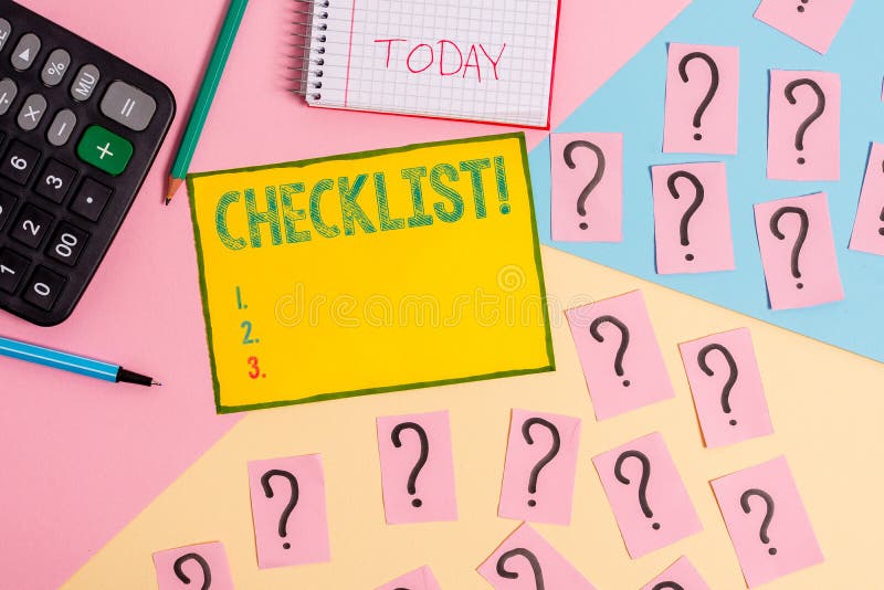 Word Writing Text Checklist. Business Concept for List Items Required ...