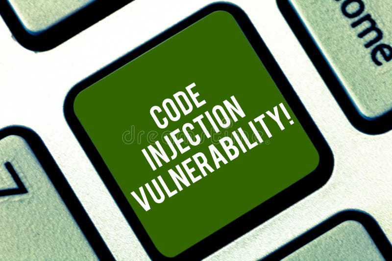 Word Writing Text Code Injection Vulnerability Business Concept For Introduction Of Code Into