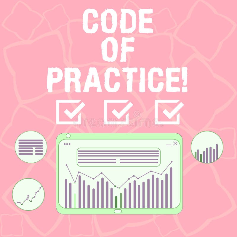 Word Writing Text Code of Practice. Business Concept for Written Rules ...