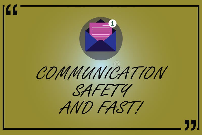 Word Writing Text Communication Safety and Fast. Business Concept for ...