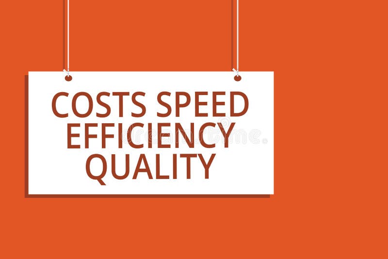 Word Writing Text Costs Speed Efficiency Quality. Business Concept for ...