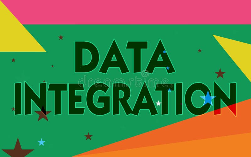 Word Writing Text Data Integration. Business Concept for Combination of ...