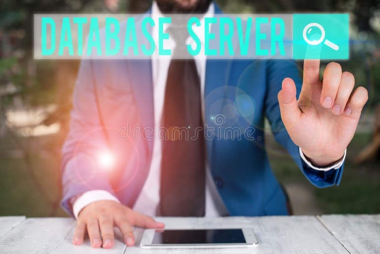 Word Writing Text Database Server. Business Concept for Uses a Database Application that ...