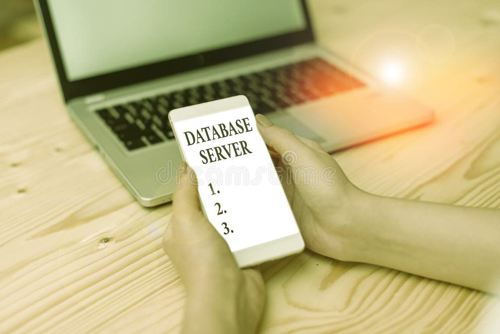 Word Writing Text Database Server. Business Concept for Uses a Database Application that ...