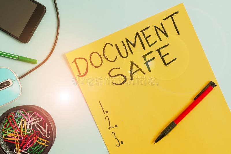 Word Writing Text Document Safe. Business Concept for Keep Your ...