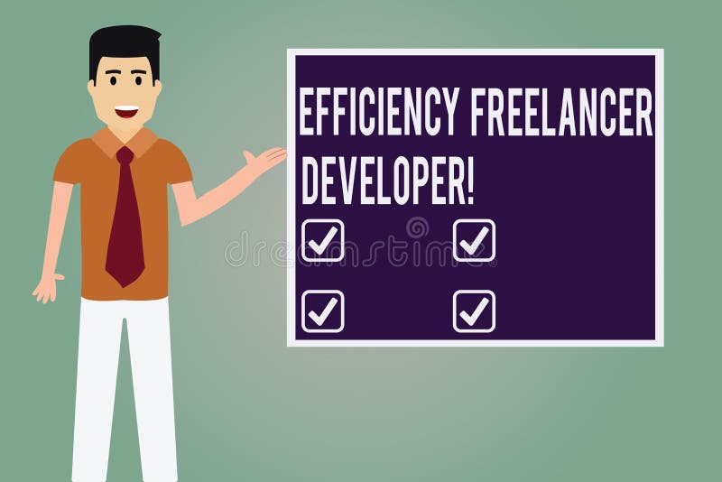 Word Writing Text Efficiency Freelancer Developer. Business Concept for ...
