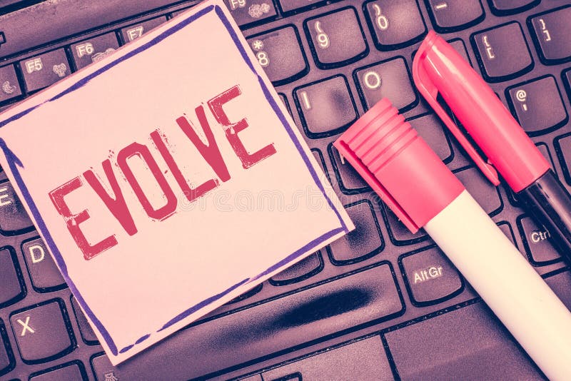 Word Writing Text Evolve. Business Concept for Develop Gradually ...