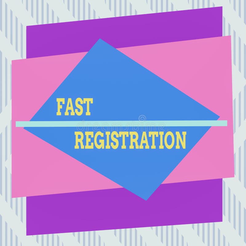 Word Writing Text Fast Registration. Business Concept for Quick Method ...