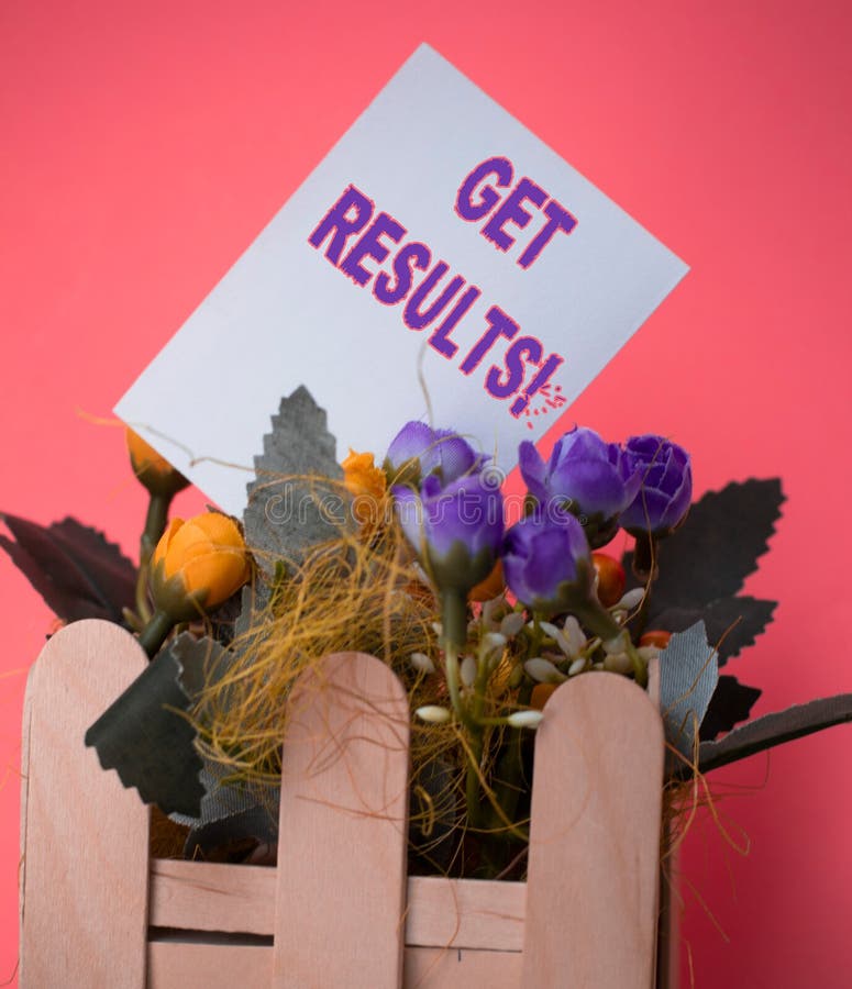 Word Writing Text Get Results. Business Concept for Caused or Produced ...