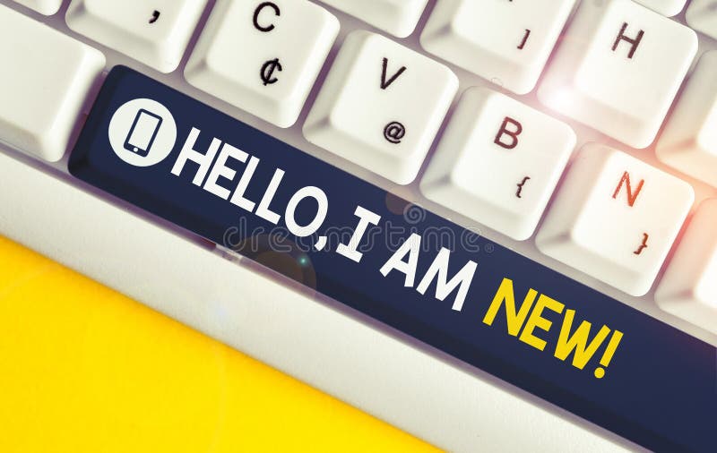 Word Writing Text Hello I am New. Business Concept for Introducing ...