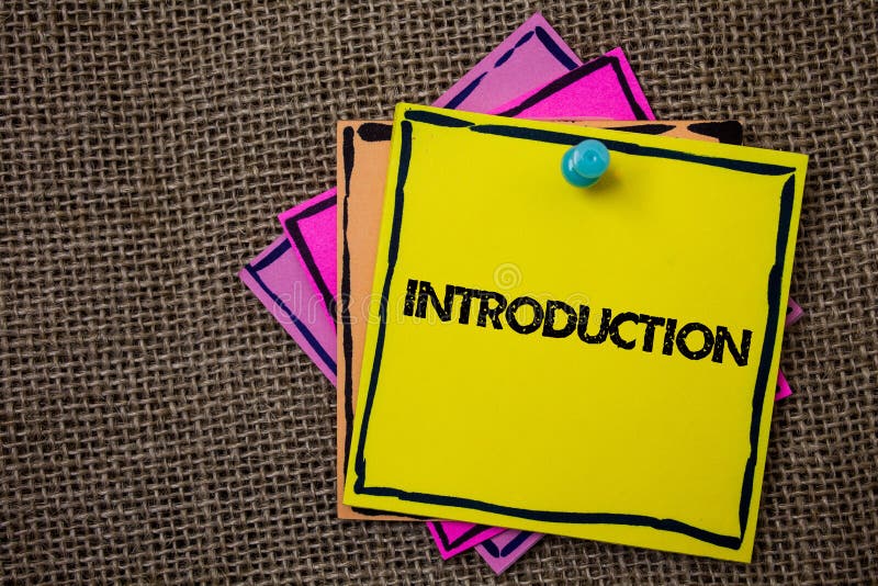 Word Writing Text Introduction. Business Concept for First Part of a ...
