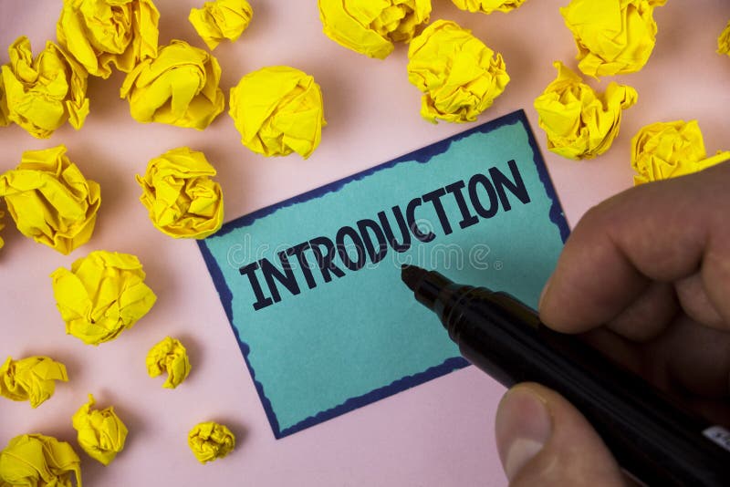 Word Writing Text Introduction. Business Concept for First Part of a ...