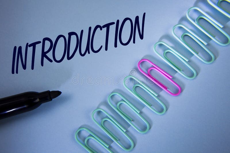 Word Writing Text Introduction. Business Concept for First Part of a ...