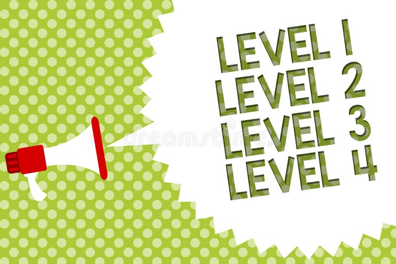 Word Writing Text Level 1 Level 2 Level 3 Level 4. Business Concept for ...