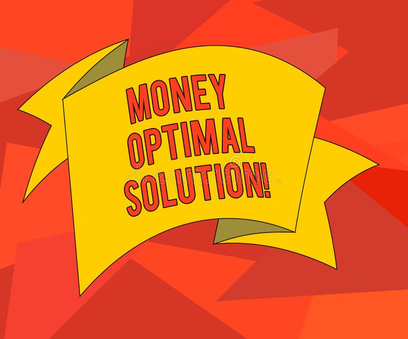 Word Writing Text Money Optimal Solution. Business Concept for the Best ...