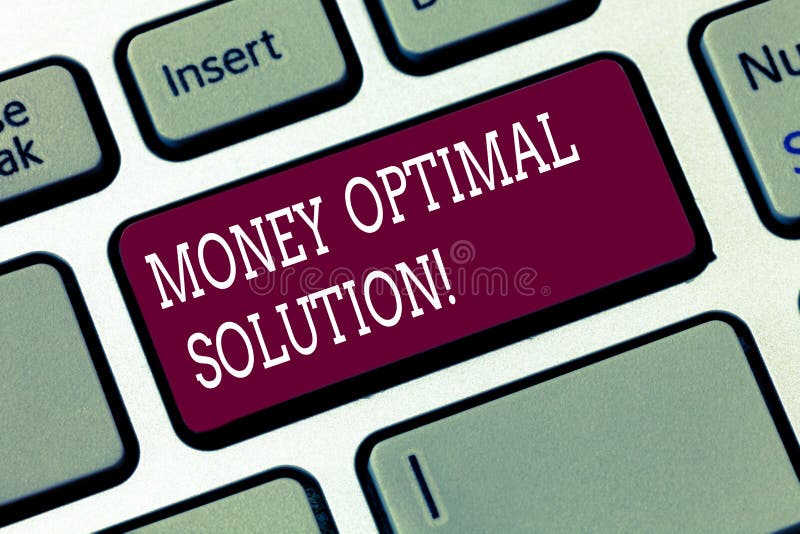 Money Optimal Solution Traffic Sign Stock Photo - Image of advertising ...