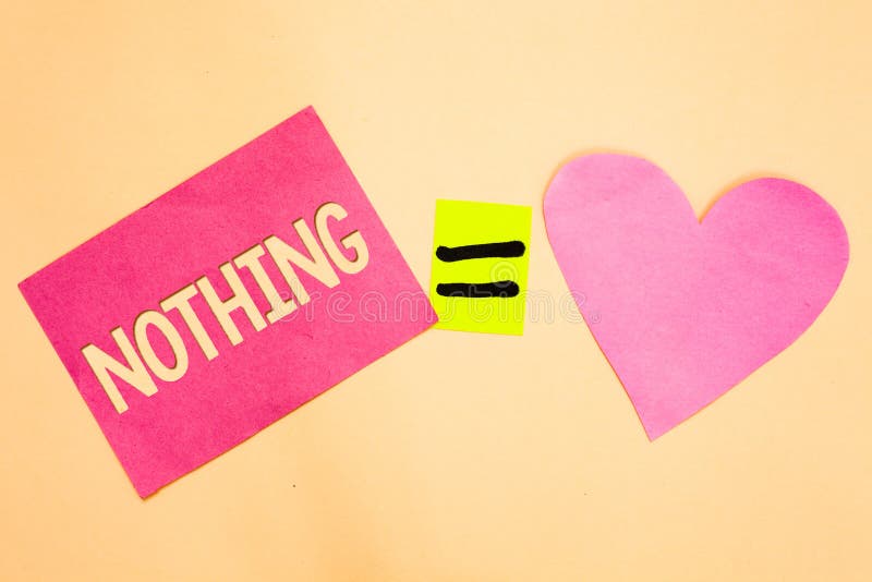 Word Writing Text Nothing. Business Concept for Not Anything No Single ...
