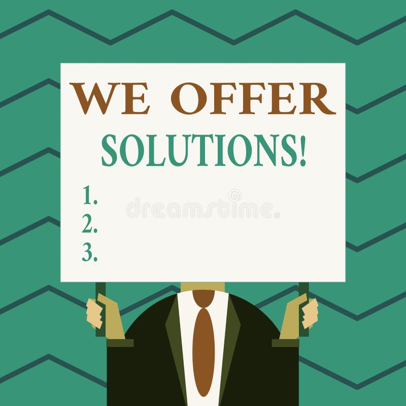Word Writing Text we Offer Solutions. Business Concept for Way To Solve ...