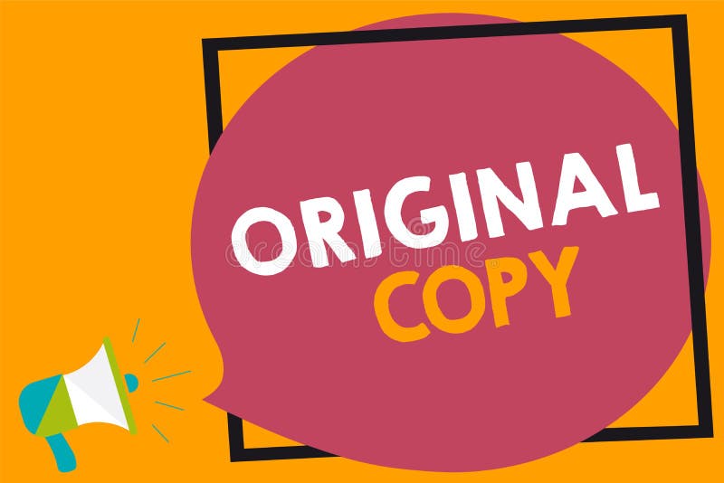 Word Writing Text Original Copy. Business Concept for Main Script ...