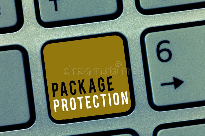 Word Writing Text Package Protection. Business Concept for Wrapping and ...