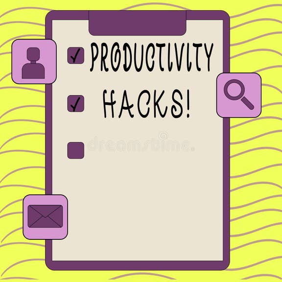 Word Writing Text Productivity Hacks. Business Concept for Hacking ...