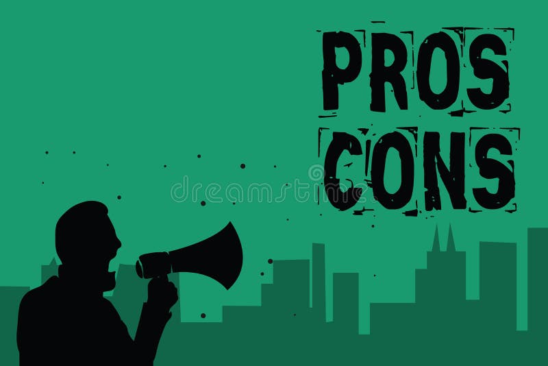 Word Writing Text Pros Cons. Business Concept for the Favorable and ... Word Writing Text Pros Cons. Business Concept for the Favorable and ...