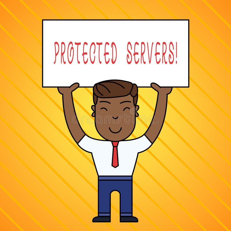 Word Writing Text Protected Servers. Business Concept for Technology ...