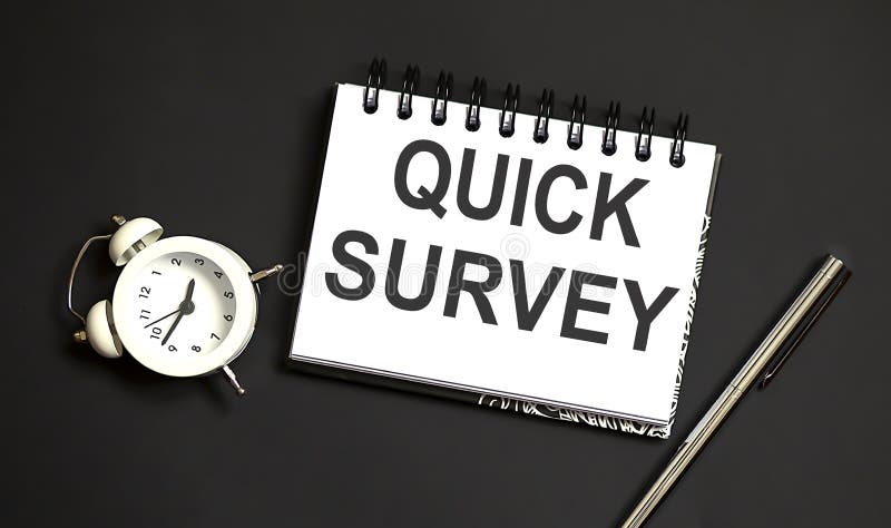 QUICK SURVEY Text Written on a Notebook with Keyboard, Chart,and ...