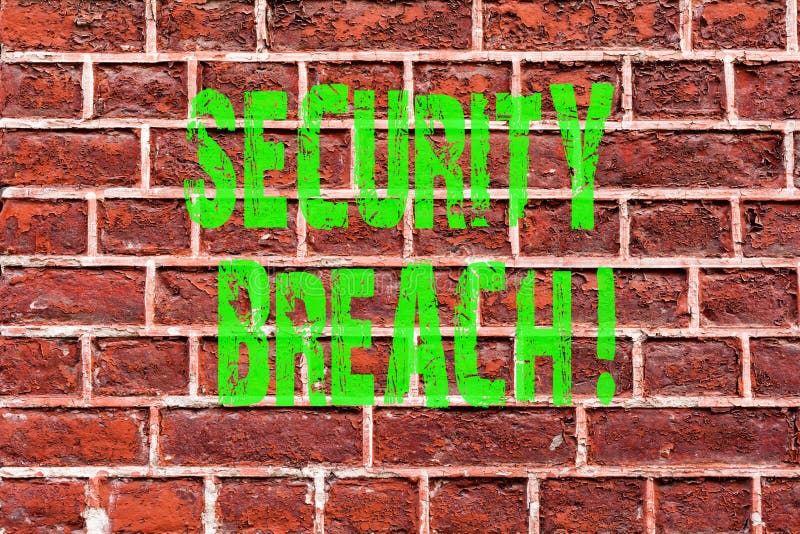 Word Writing Text Security Breach. Business Concept for Unauthorized ...