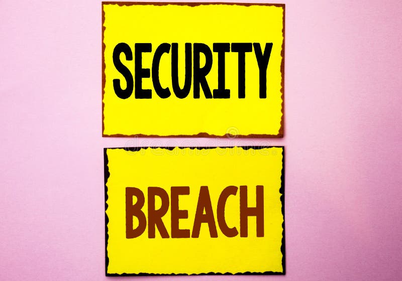 Word Writing Text Security Breach. Business Concept for Unauthorized ...