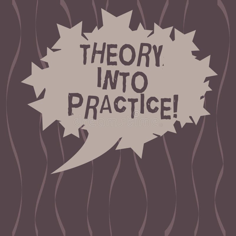 Word Writing Text Theory into Practice. Business Concept for Hands on ...