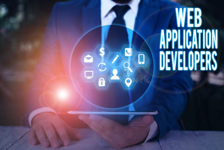 Word Writing Text Web Application Developers. Business Concept for ...