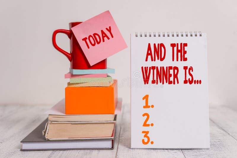 Word Writing Text and the Winner is. Business Concept for Announcing a ...