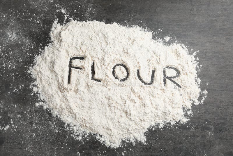 Word Written on Flour Scattered Over Table Stock Image - Image of ...