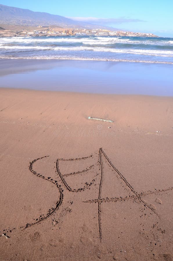 Word Written on the Sand stock photo. Image of texture - 55750030