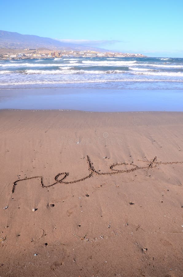 Word Written on the Sand stock photo. Image of landscape - 169127130