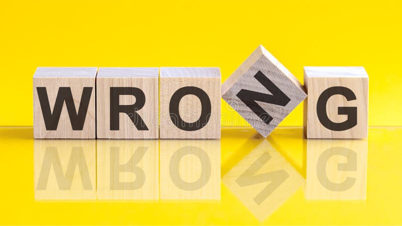 Wrong - Word Made with Building Blocks in the Black Keyboard Stock ...