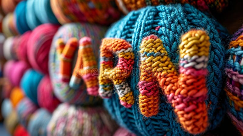 Word Yarn Made of Wool Knit Stock Illustration - Illustration of warm ...