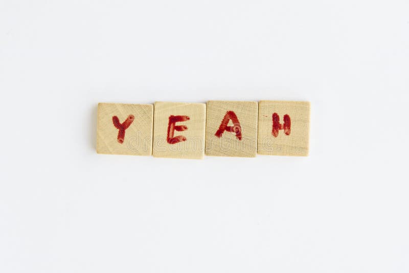 The word Yeah stock image. Image of concept, dowels, blocks - 88426729