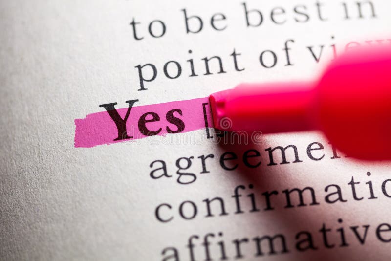 Word yes stock image. Image of definition, highlight - 178238989