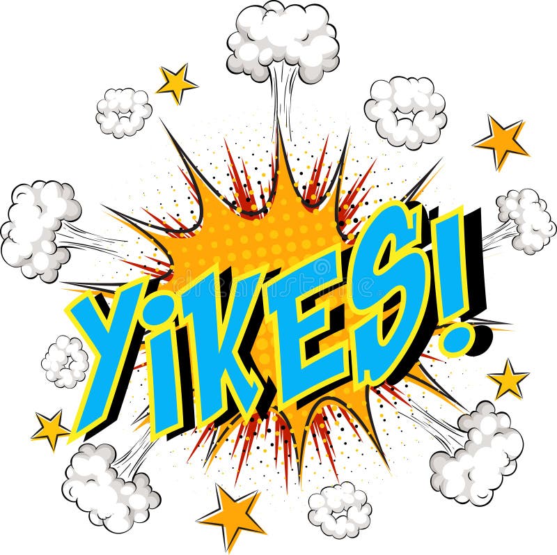 Word Yikes on Comic Cloud Explosion Background Stock Vector ...
