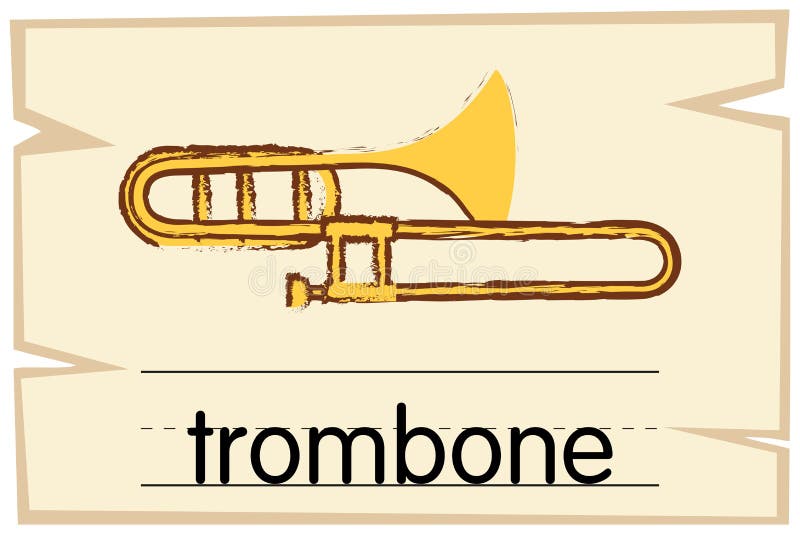 Wordcard Template for Trombone Stock Vector - Illustration of letters ...